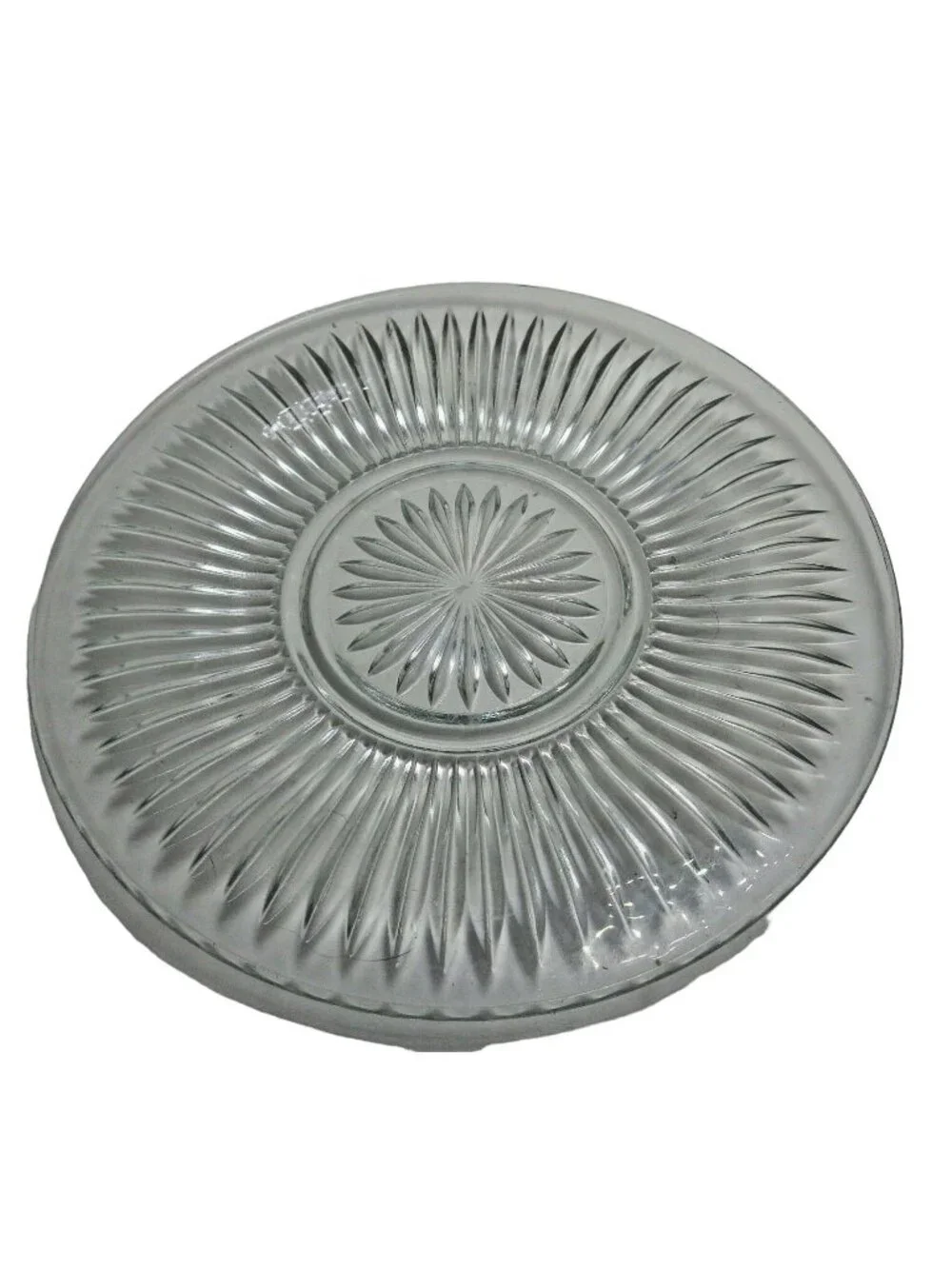 Kig | Dining | Kig Clear Cut Glass Dish Plate Textured Starburst Ribbed ...